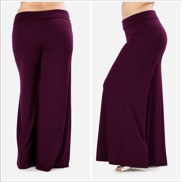 Pants & Jumpsuits | Plus Purple Palazzo Pants | Poshmark